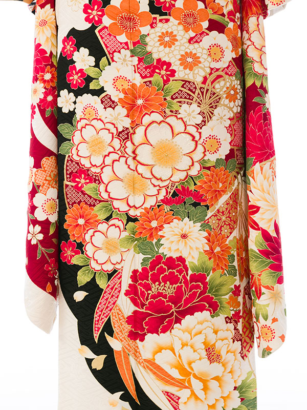 振袖|白系 |7S414|対応身長:145-155cm|ｻｲｽﾞ:7号-13号｜全国宅配可の「e-きものレンタル」